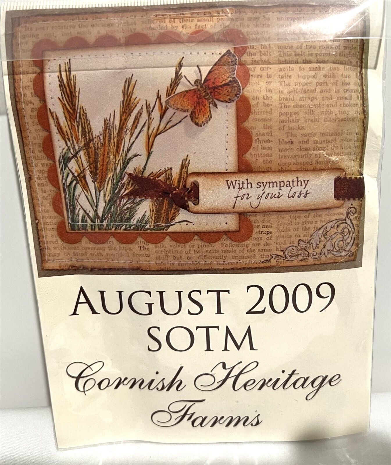 Cornish Heritage Farms STAMP OF THE MONTH Wheat Butterfly Cling Rubber ...