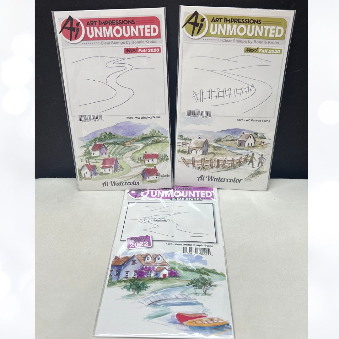 Art Impressions SIMPLE SCENES Landscape Rubber Stamps – One Stop ...