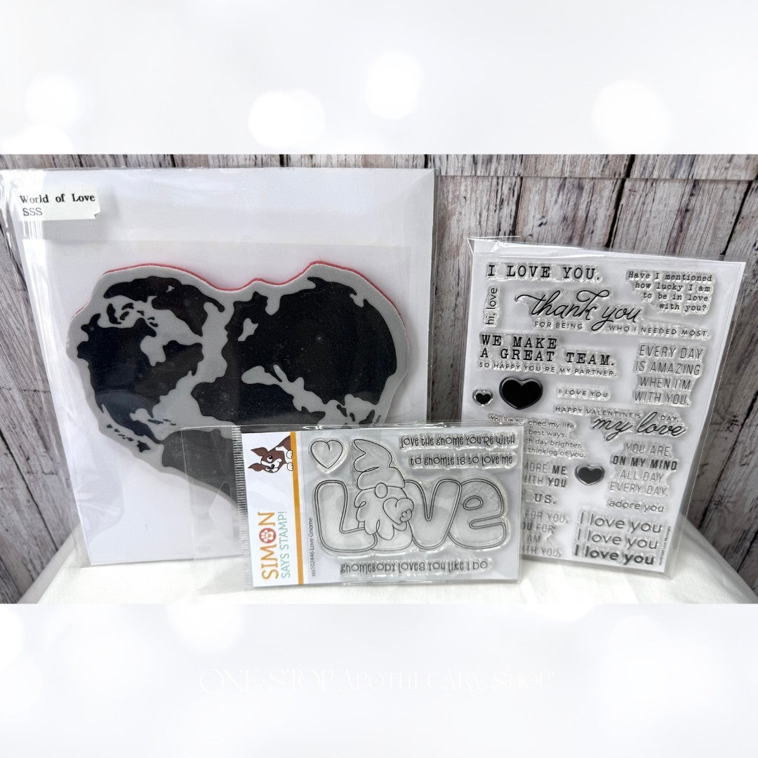 Simon Says Stamp LOVE GNOME Messages World Valentines Day Rubber Stamp ...